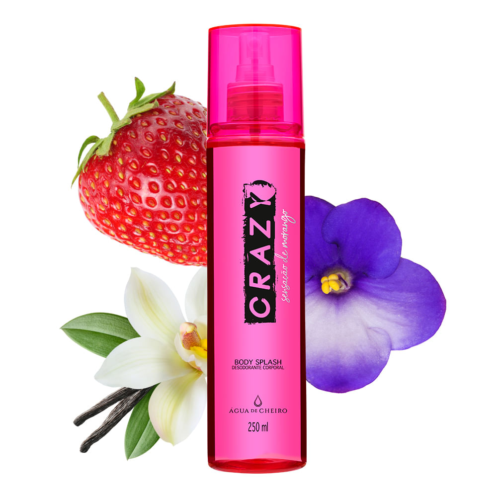 Body Splash Crazy Sensação Morango 250ml Aguadecheiro
